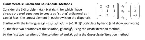 Solved Fundamentals Jacobi And Gauss Seidel Methods 2 1