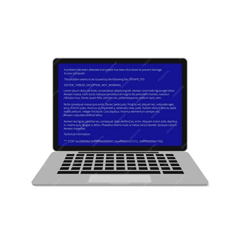 Premium Vector Laptop With Blue Screen Of Death Bsod System Crash Report Fatal Error Of