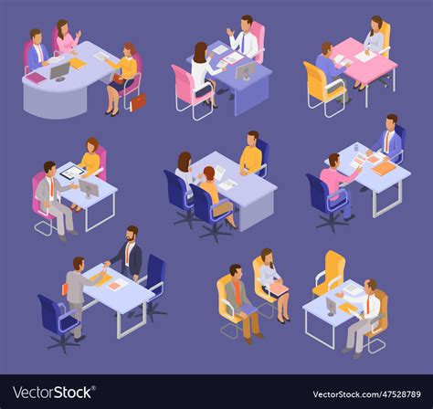 Men And Women Characters Involved In Business Vector Image