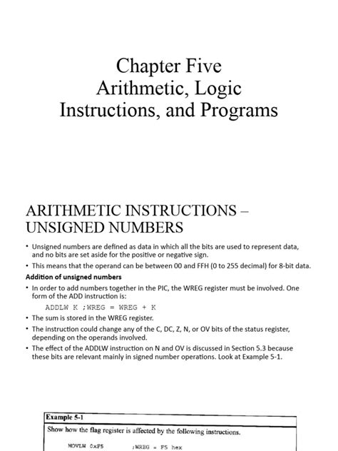 Chapter 5 Arithmetic And Logic Instructions And Programs Pdf