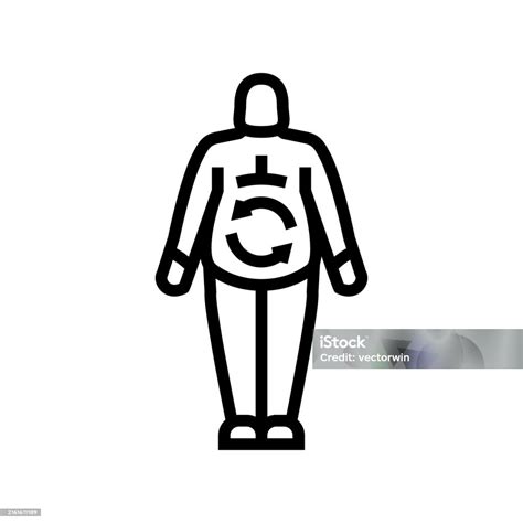 대사 증후군 비만 과체중 선 아이콘 벡터 일러스트 레이 션 무게에 대한 스톡 벡터 아트 및 기타 이미지 무게 벡터 복부 Istock