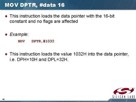 Lecture 4 8051 Instruction Set 8051 Instruction Set