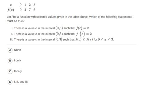 solved let f be a function with selected values given in the
