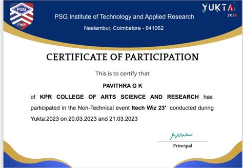Pavithra G K On Linkedin Itechwiz23 Yukta2023 Skilldevelopment