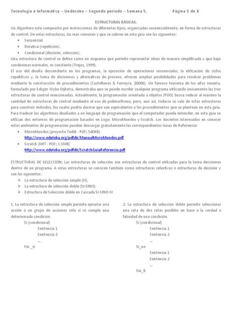 Algoritmo Pdf Programación De Computadoras Scratch Lenguaje De