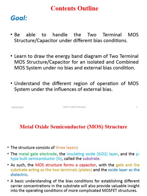Mos Capacitor Structure Pdf Mosfet Field Effect Transistor