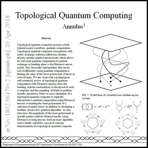 Topological Quantum Computing Annulus Free Download Borrow And
