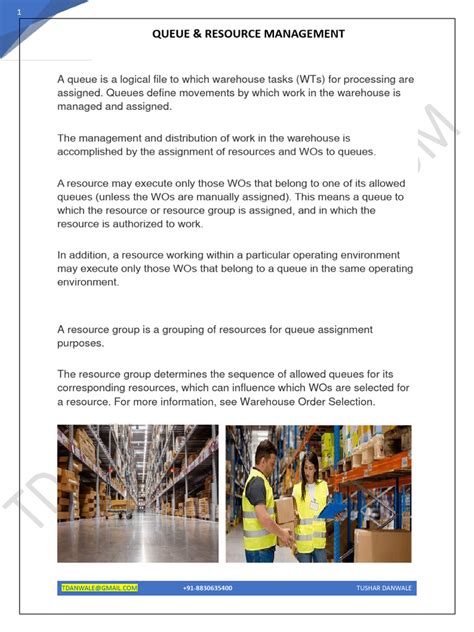 Sap Ewm Queue And Resource Management Pdf Computing Computer