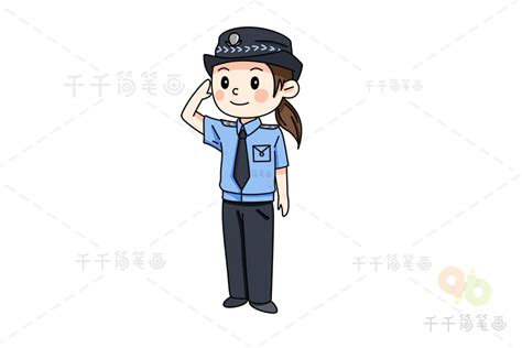 警察敬礼简笔画 警察简笔画