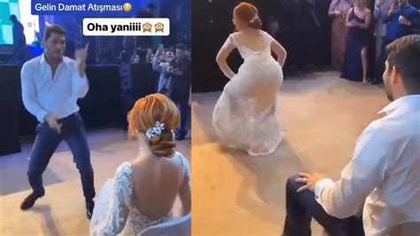 Gelin damat dansları ile şoke etti