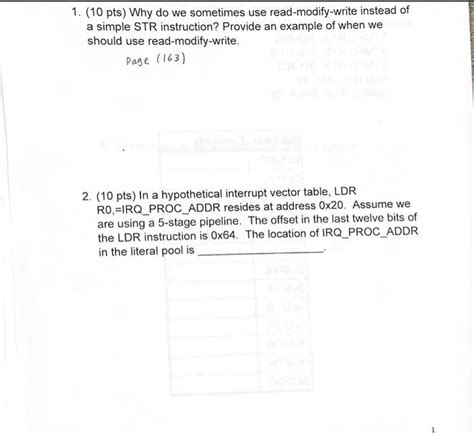 Solved 1 10 Pts Why Do We Sometimes Use Read Modify Write