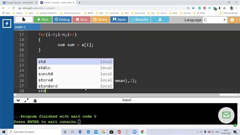 program 14 pointers sum mean standard deviation youtube