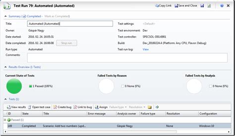 Integrating Specflow With Microsoft Test Manager Mtm Gáspár Nagy On Software