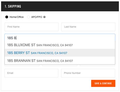 lob address elements address autocompletion and verification