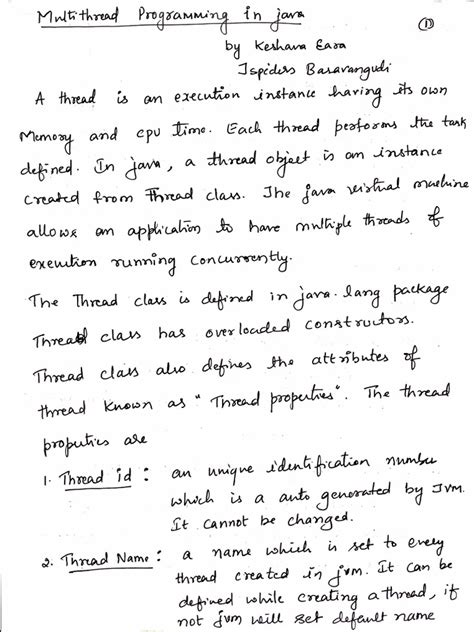Thread Notes Pdf