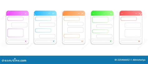Set Of Chatbot Window Mockups Life Chat Forms With Message Bubbles Stock Vector Illustration