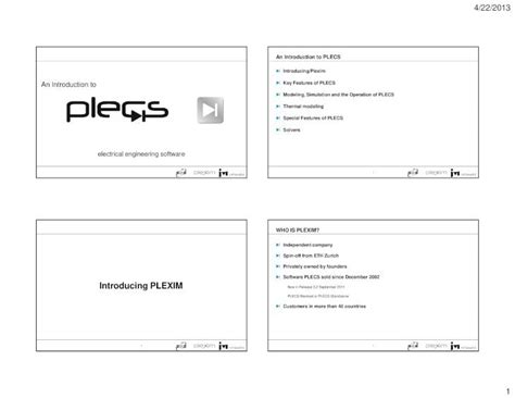 Pdf An Introducion Of Plecs Dokumentips