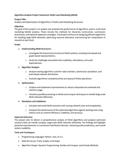 Algorithm Analysis Project Statement Pdf Program Optimization