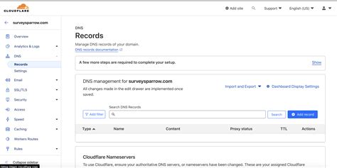 Adding Dns Records In Cloudflare Surveysparrow
