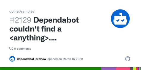 Dependabot Couldnt Find A Csvbfsproj For This Project · Issue