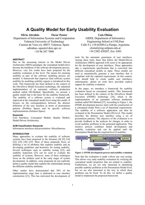 Pdf A Quality Model For Early Usability Evaluation