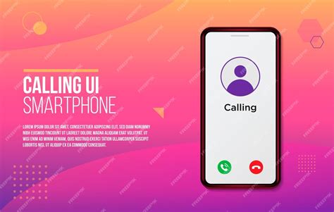 Premium Vector Smartphone Calling Or Incoming Call Ui A Red Color Mobile Device On Modern