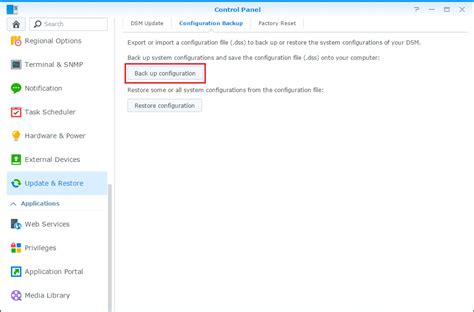 Backup Synology Configuration Fasrflicks