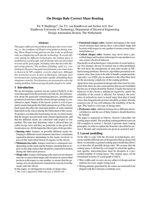 Pdf On Design Rule Correct Maze Routing