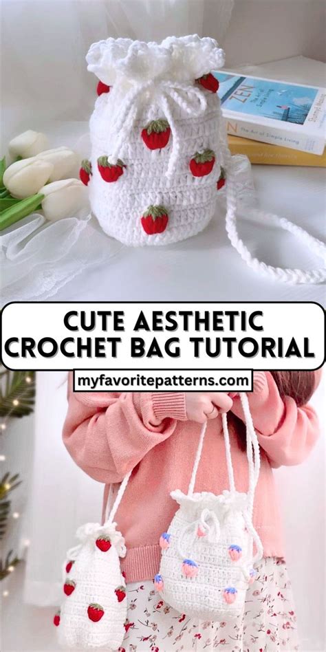 Cute Strawberry Pouch Bag Tutorial Cute Aesthetic Crochet Bag
