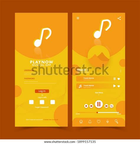 Set Ui Ux Gui Screens Musical Stock Vector Royalty Free Shutterstock
