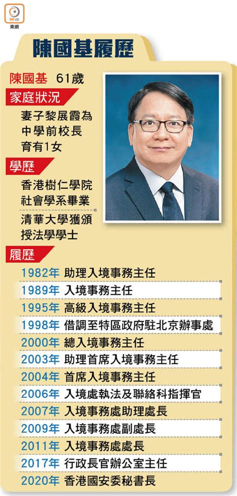 陳國基獲任國安委秘書長 區嘉宏接棒入境處處長 東方日報