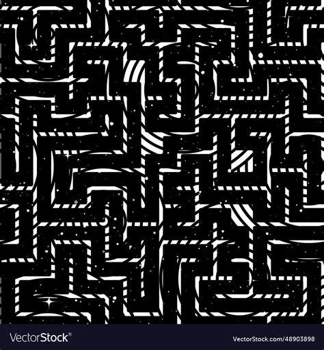 Monochrome Maze Seamless Pattern Royalty Free Vector Image