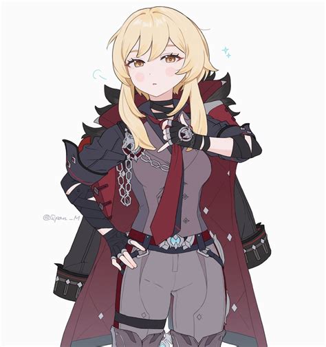 Lumine And Wriothesley Genshin Impact Drawn By Q Oshikuraq Danbooru