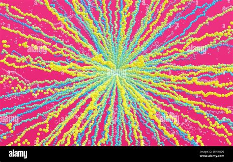 Point Explode Array With Dynamic Emitted Particles 3d Technology Style Abstract Background