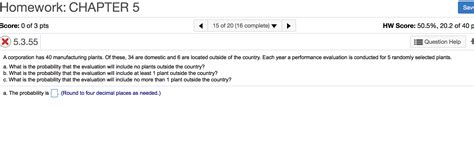 Solved Homework Chapter 5 Save Score 0 Of 3 Pts 15 Of 20