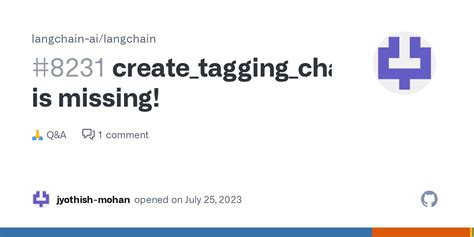 Createtaggingchain Is Missing · Langchain Ai Langchain · Discussion 8231 · Github
