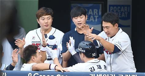 김재환 12g 연속 타점 두산 한화 완파파죽의 8연승