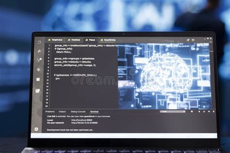 System Administrator Analyzing Complex Ai Brain Models On Laptop Close