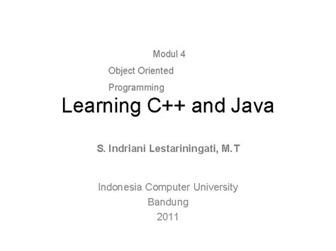 Modul 4 Object Oriented Programming Learning C And