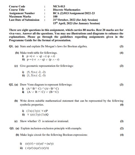 mcs 013 discrete mathematics solved assignment 2022 23