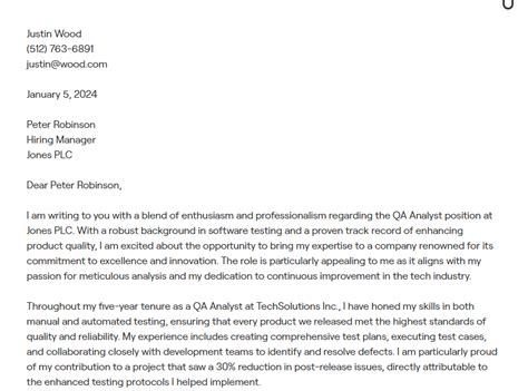 QA Analyst Cover Letter Examples With In Depth Guidance