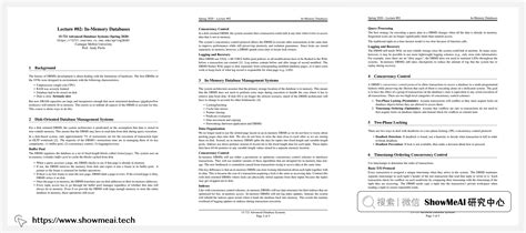 Cmu数据库系统进阶 学习资料 — Cmu数据库系统进阶课程，内容覆盖并发控制、存储模型、数据库压缩、调度规划、查询执行、查询编译、哈希连接、查询优化、超内存数据库等 Showmeai