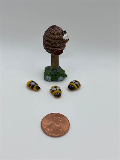 Miniature Beehive Mini Bees Fairy Garden Accessories Etsy