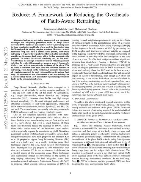 reduce a framework for reducing the overheads of fault aware retraining deepai