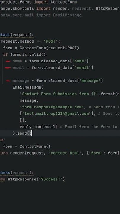 What Object You Need To Send Emails From A Django Contact Form Email