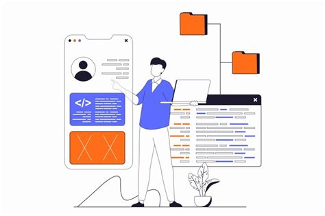 Premium Vector App Development Concept With People Scene In Flat