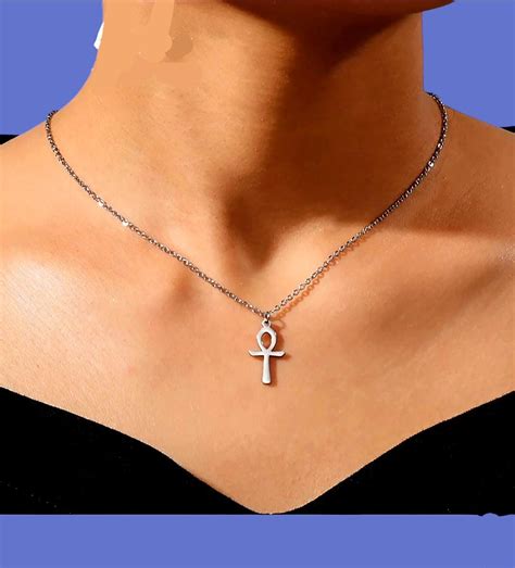 Ankh Cross Necklace Egyptian Symbol Of Life Spiritual Jewelry Stainless