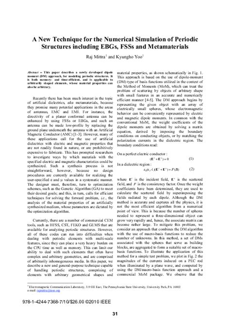 pdf a new technique for the numerical simulation of periodic