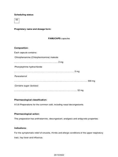 Fillable Online S2 Proprietary Name And Dosage Form Famucaps Fax
