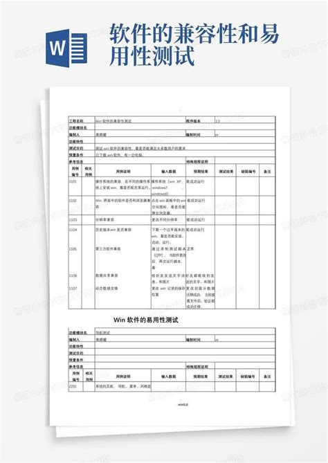 软件的兼容性和易用性测试word模板下载编号qxgndbra熊猫办公